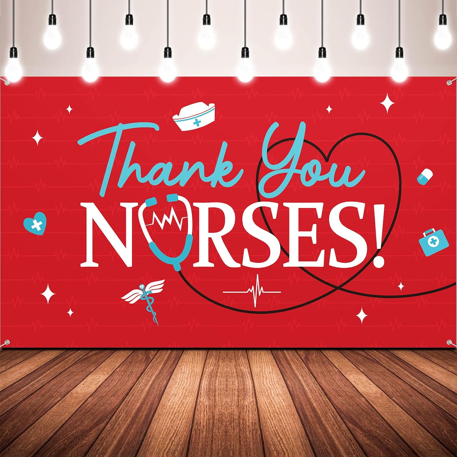 Thank You Nurses Backdrop Decorations, Large Fabric Nurse Appreciation ...