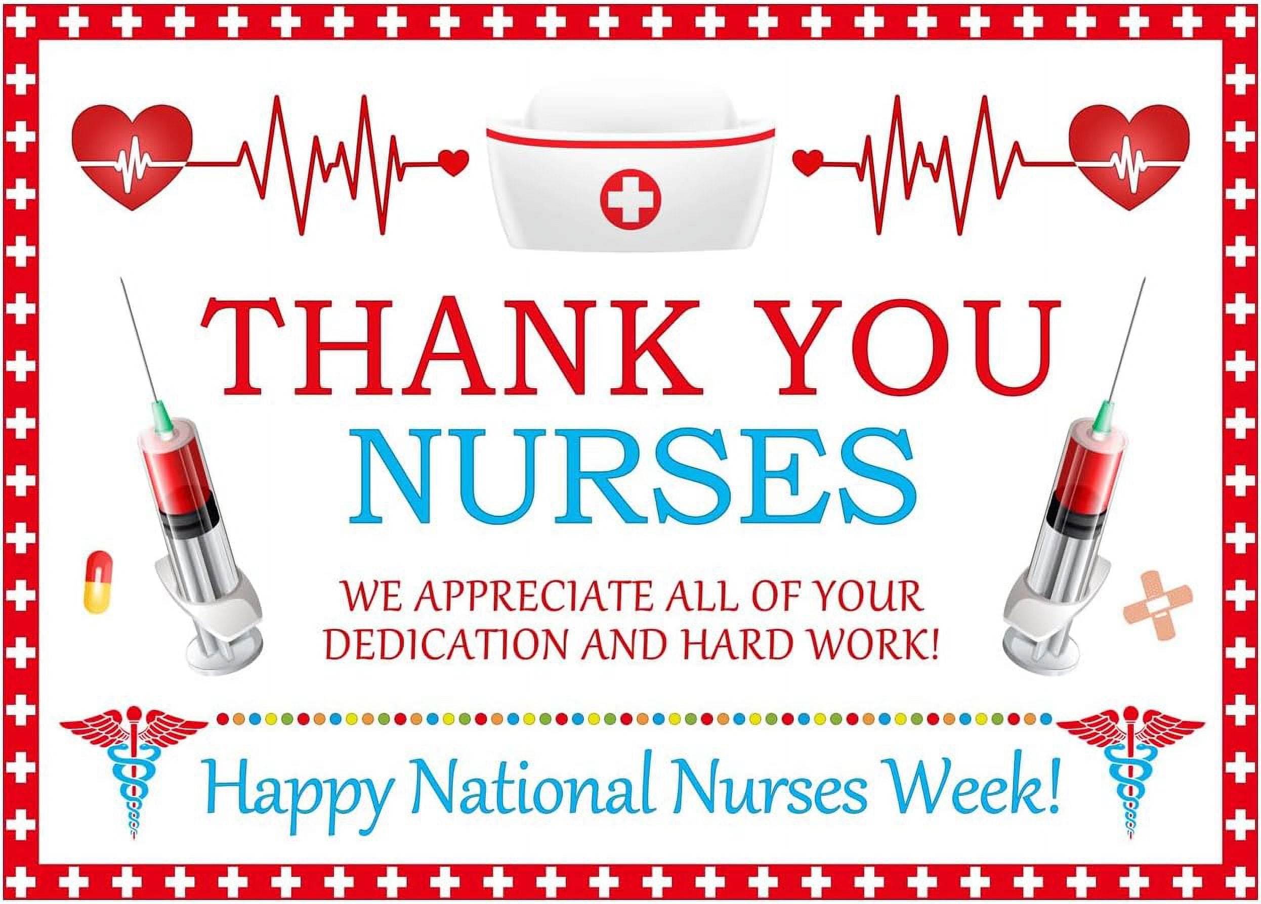 Thank You Nurses Backdrop Happy National Nurses Week Backdrop Nurse ...