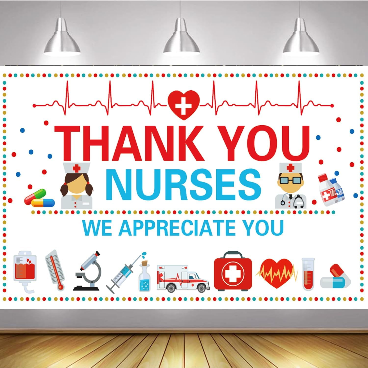 Thank You Nurses Backdrop, Happy Nurses Week Banner for Nursing day Party, Appreciation Nurses ...