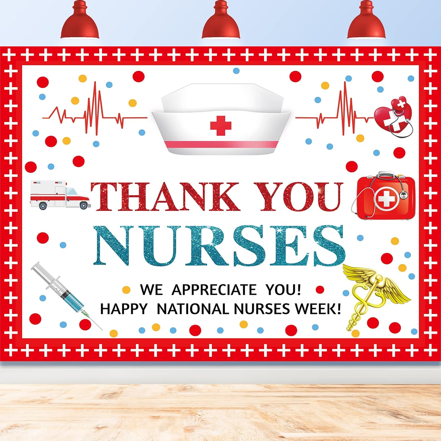 Thank You Nurses Backdrop,Nurse Appreciation Week Backdrop Happy ...