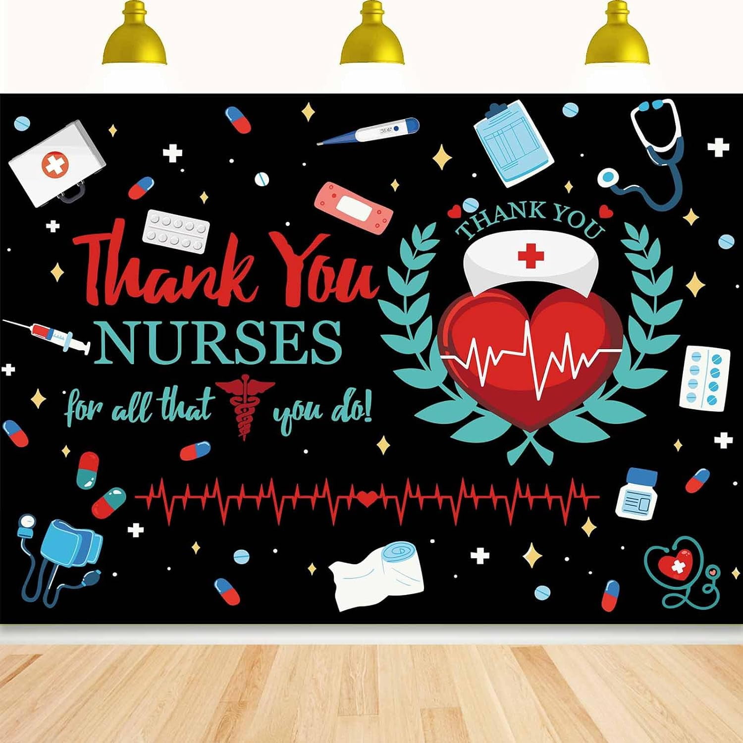 Thank You Nurses Backdrop,Nurse Appreciation Week Backdrop Happy ...