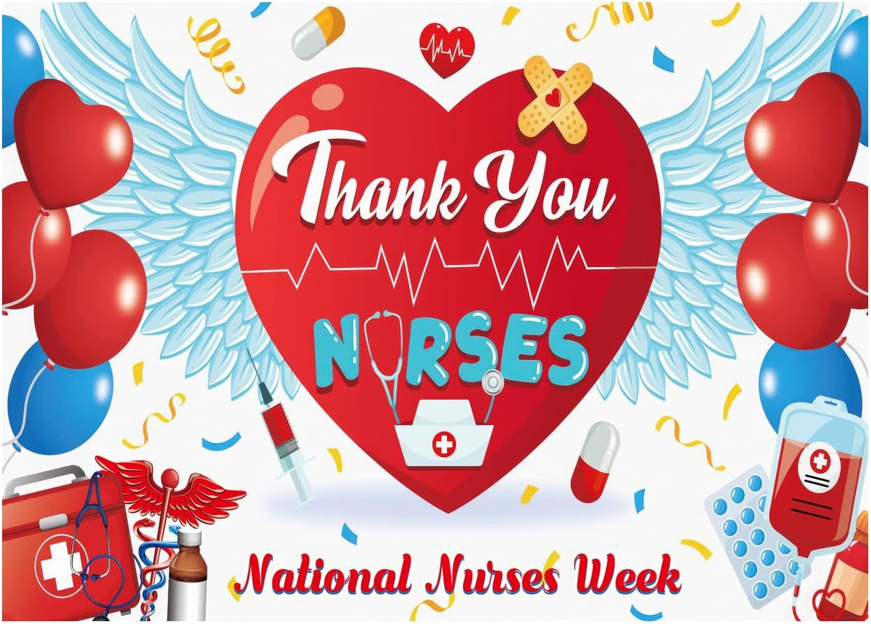 Thank You Nurses Backdrop Nurse Appreciation Week Backdrop Nurses Week ...