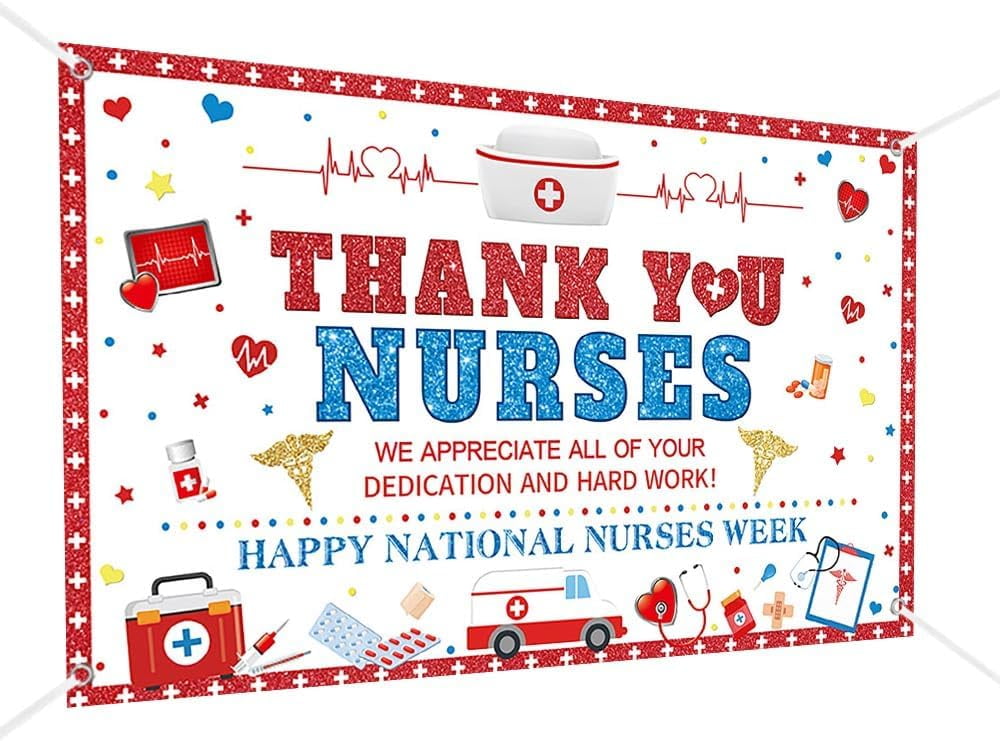 Thank You Nurses Backdrop Nurse Appreciation Week Background Happy ...