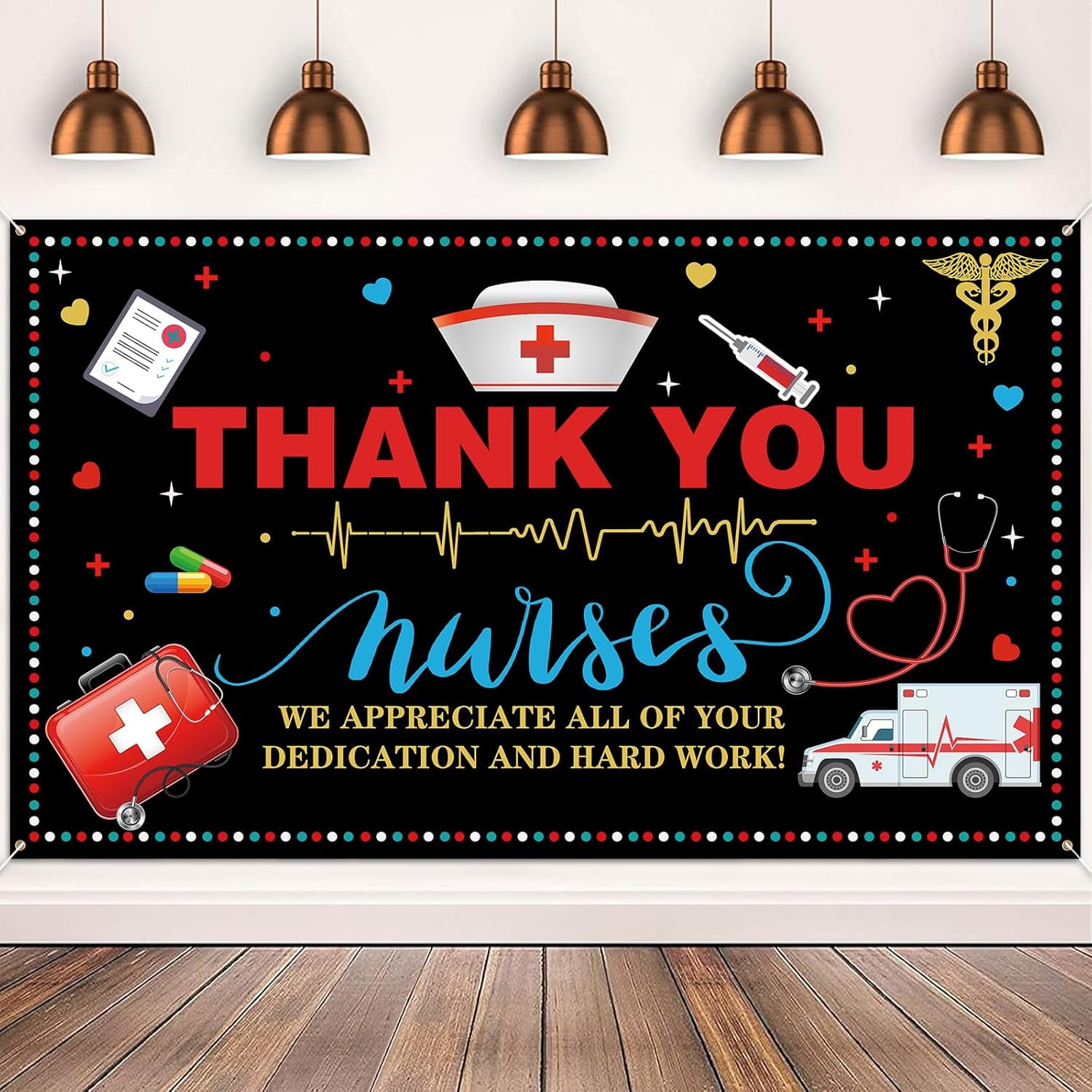 Thank You Nurses Backdrop, Nurse Appreciation Week Banner Backdrop ...