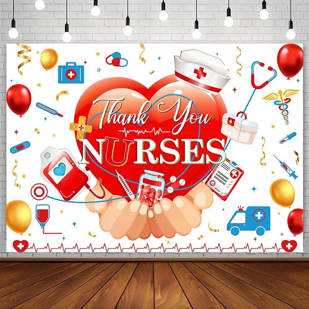 Thank You Nurses Backdrop Nurse Graduation Class of 2024 Happy National ...