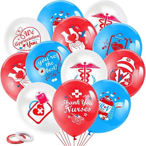 Thank You Nurses Balloons Decoration - 56 Pieces Latex Red and Blue ...