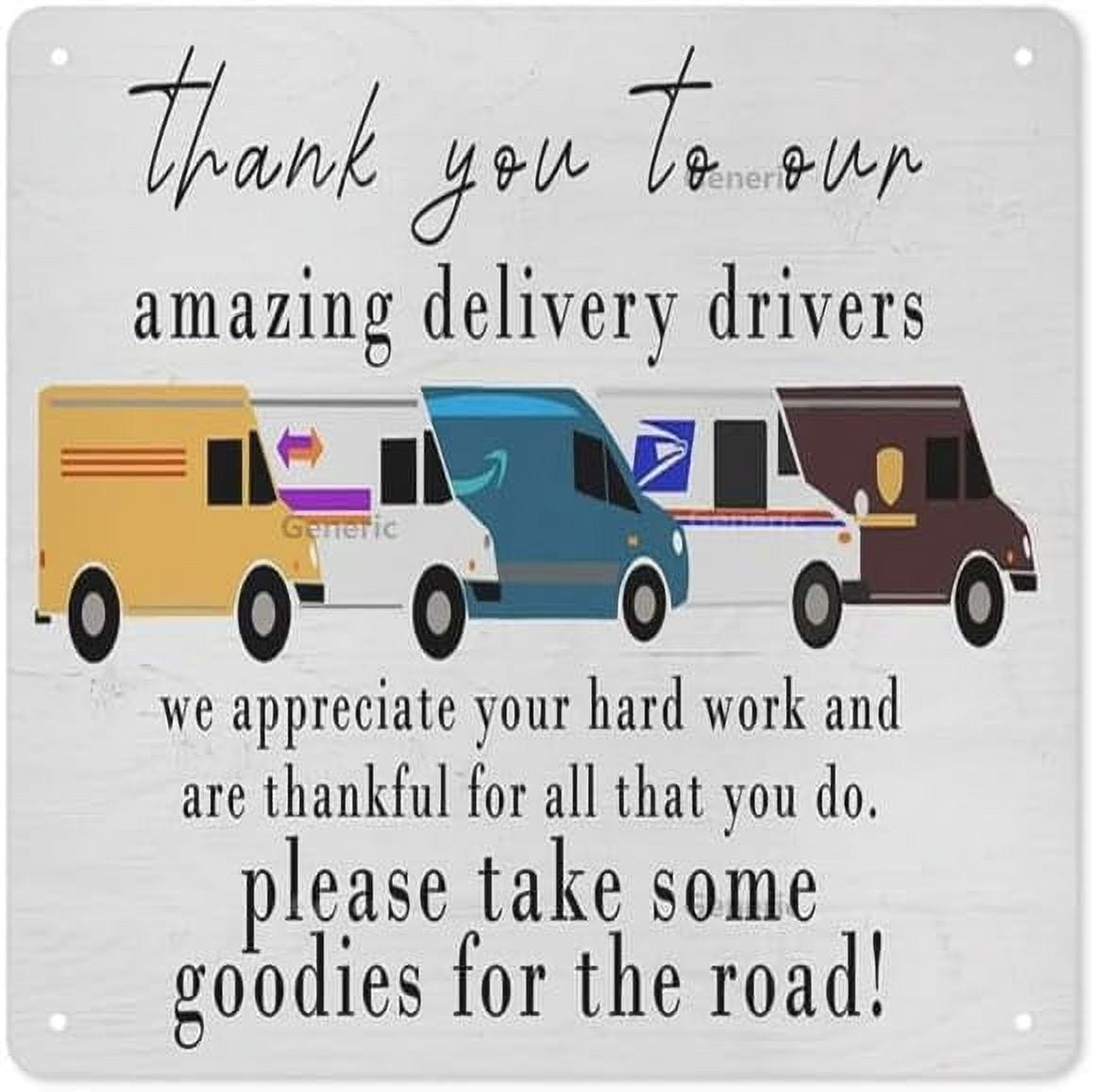Thank You to Our Amazing Delivery Drivers Tin Wall Hanging Delivery ...