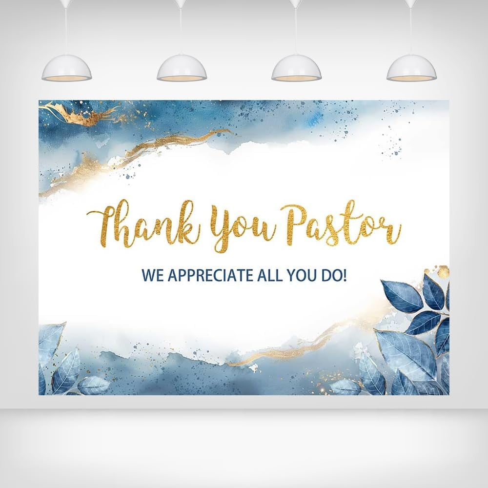 Thank You Pastor Backdrop - Pastor Appreciation Day Decorations ...