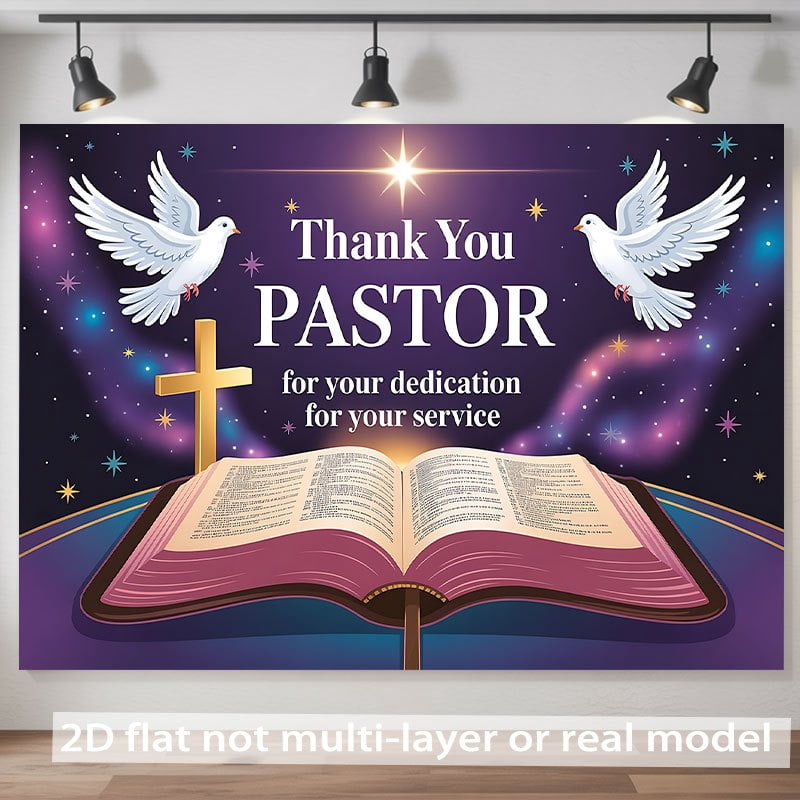 Thank You Pastor Backdrop Purple Galaxy Appreciation Background ...