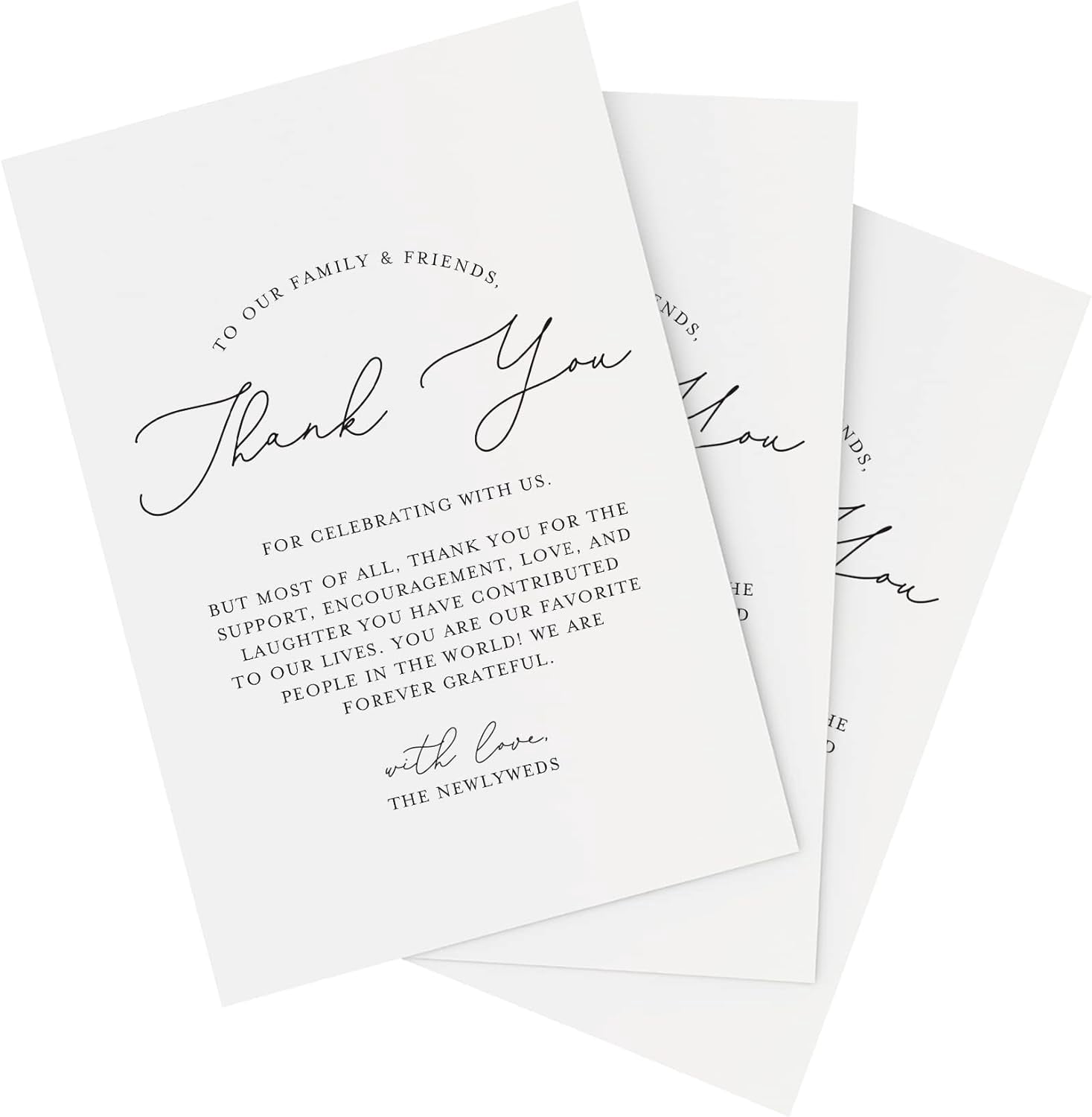 Thank You Place Setting, Modern Calligraphy, Table Place Cards for ...