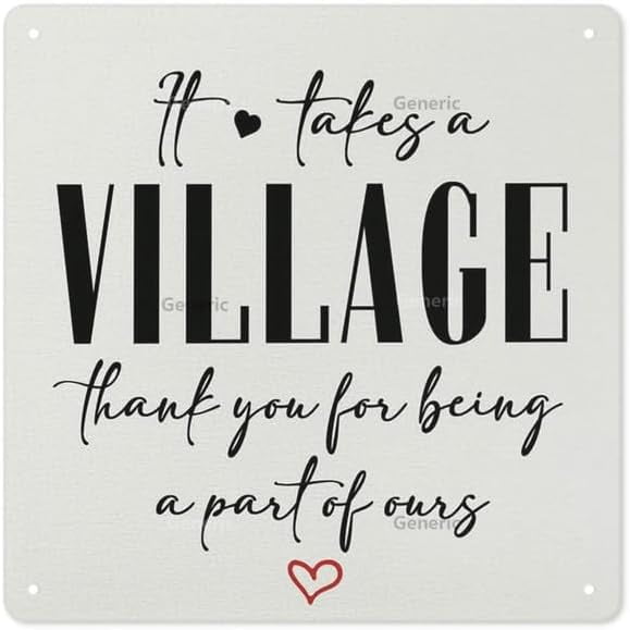 Thank You Plaque Gifts, It Takes A Village Thank You for Being A Part ...