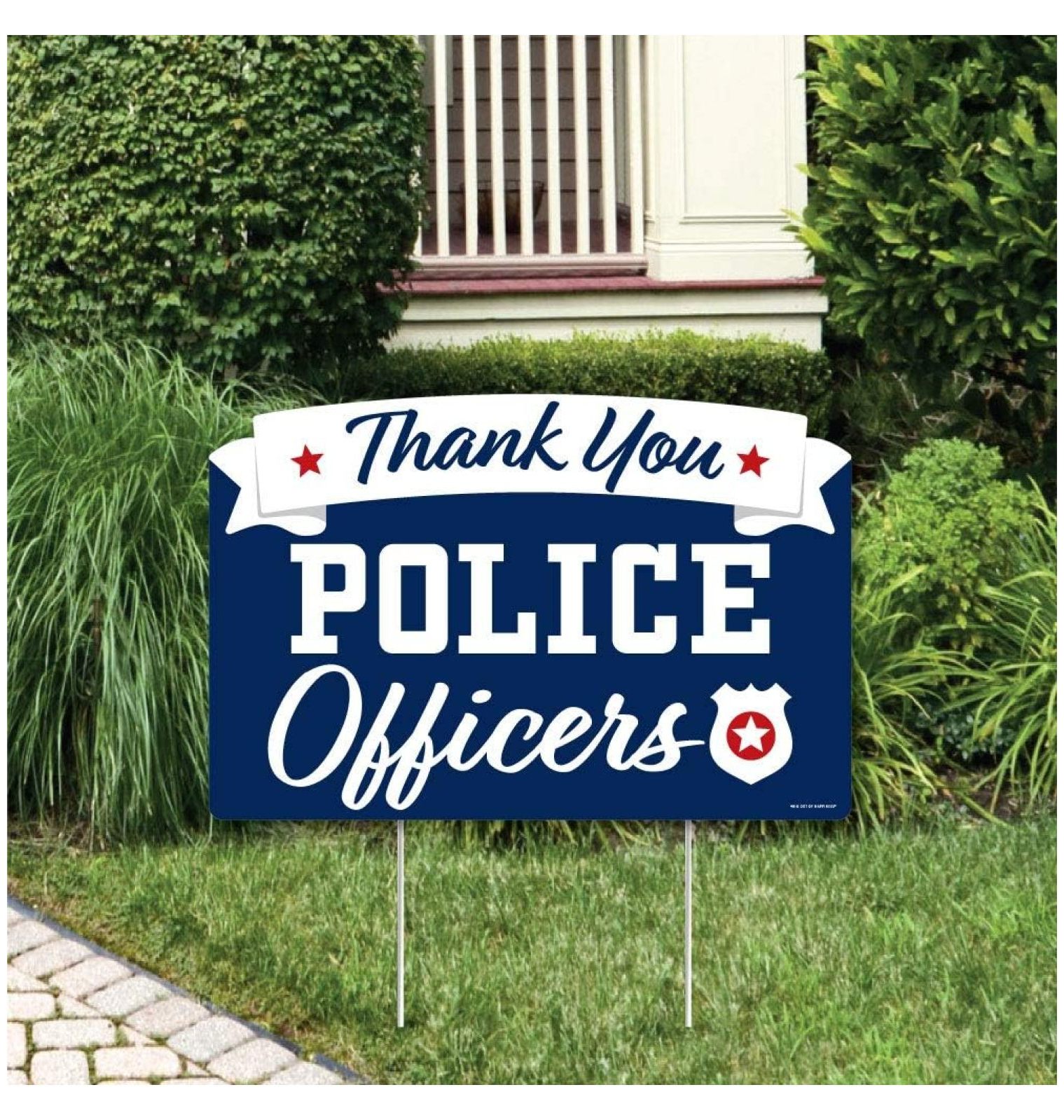 Thank You Police Officers - First Responders Appreciation Yard Sign ...