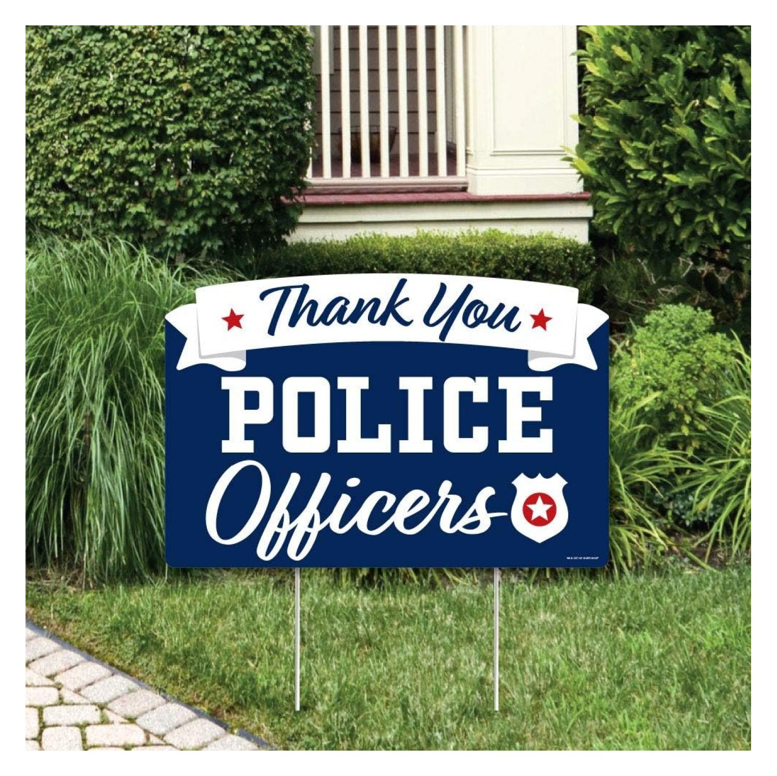 Thank You Police Officers - First Responders Appreciation Yard Sign ...