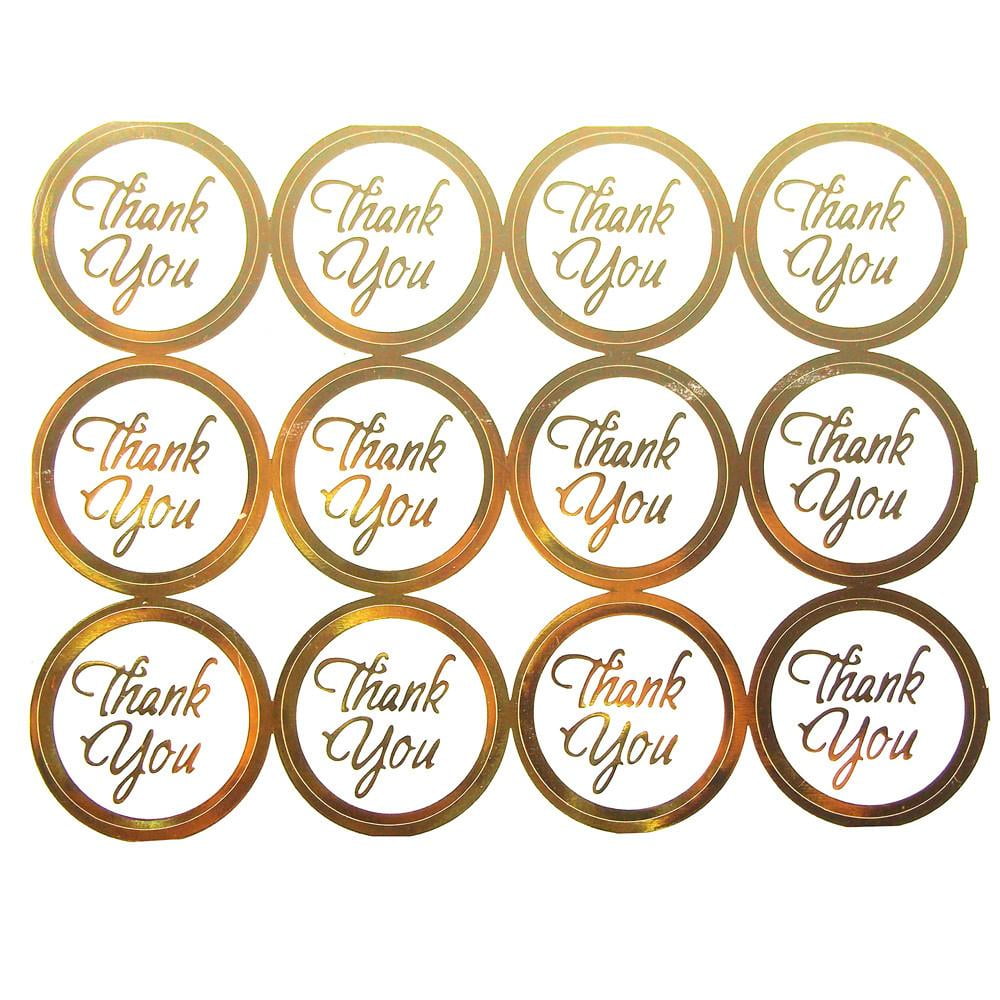 Thank You Print Seal Stickers, 1-inch, 100-count, Gold - Walmart.com