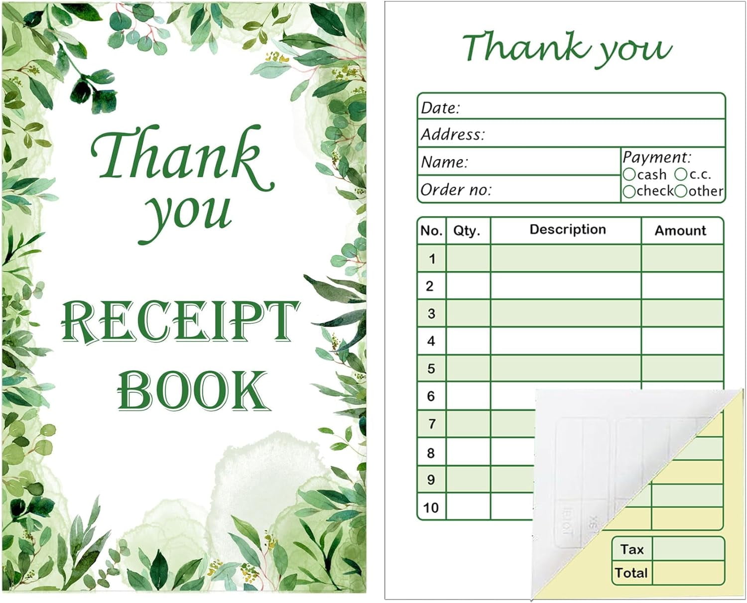 Thank You Receipt Book for Small Business 3.5x5.5inch Receipt Book ...