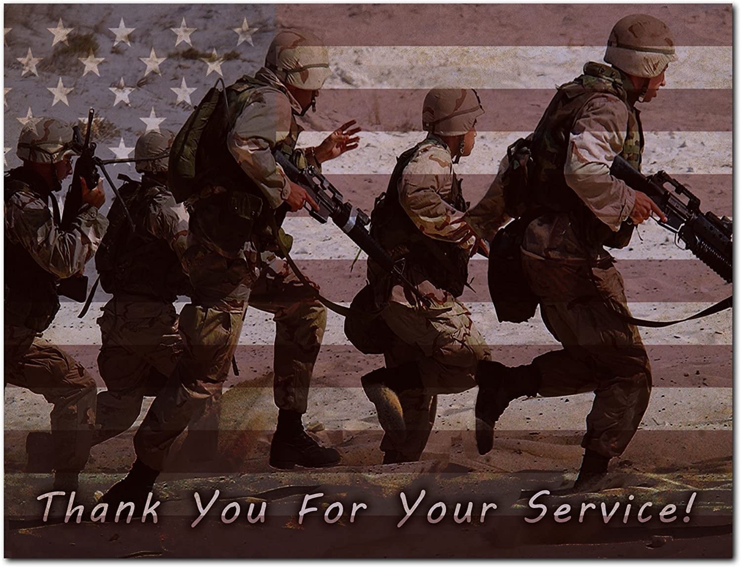 Thank You for Your Service Cards - USA - American Flag - Patriotic ...