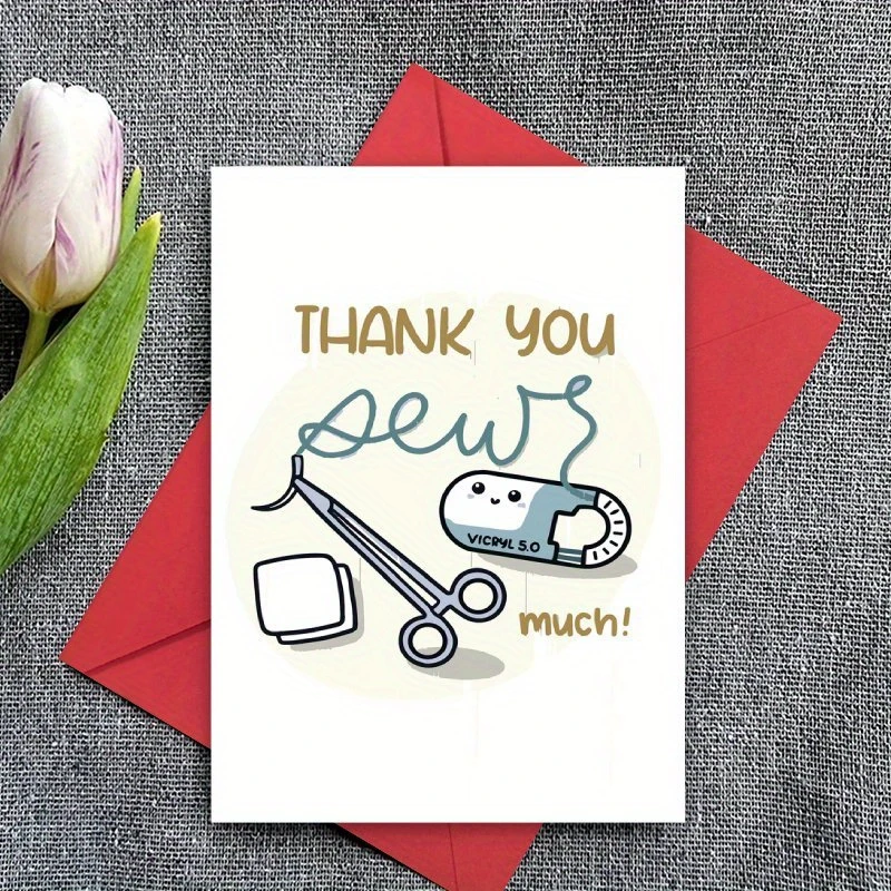 Thank You Sew Much Card – Adorable Sewing Design Greeting Card ...