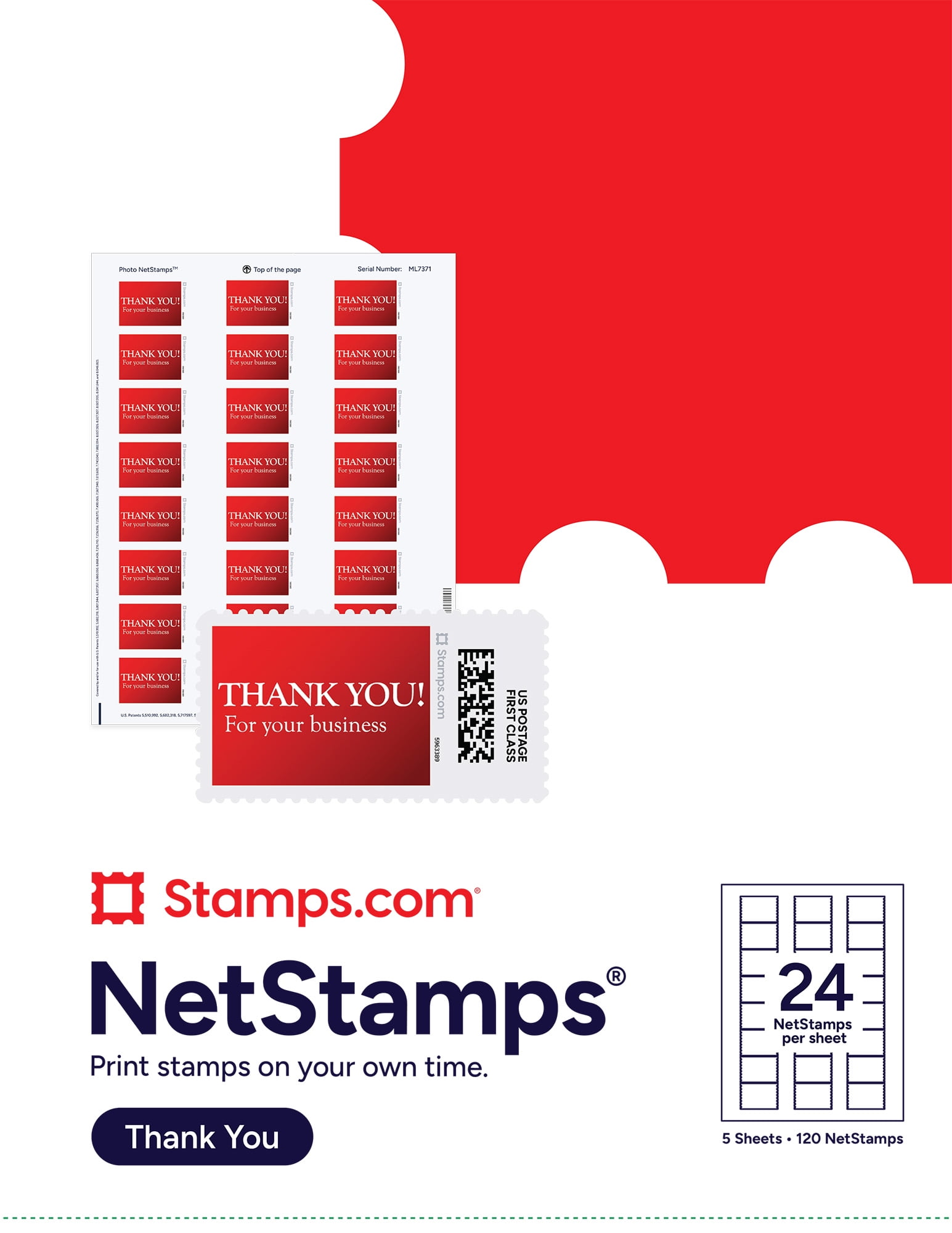 Thank You Sign NetStamps 120 ct - Blank Postage Labels - NOT Forever ...