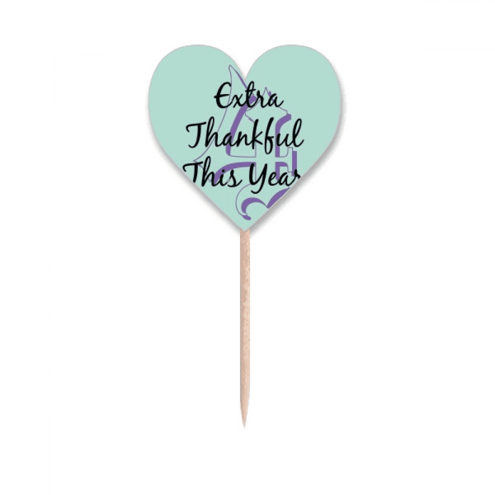 Thank You Special Year Four Toothpick Flags Heart Lable Cupcake Picks ...