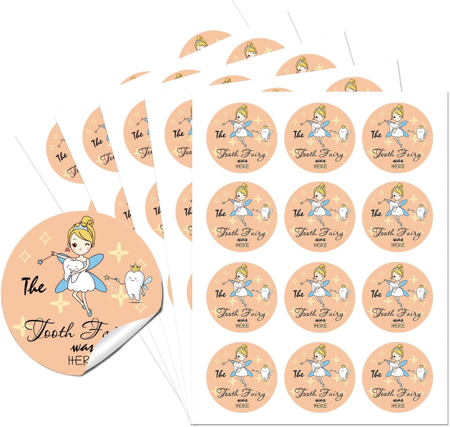 Thank You Sticker Labels - Tooth Fairy Circle Stickers 60 Pcs 2" Self ...