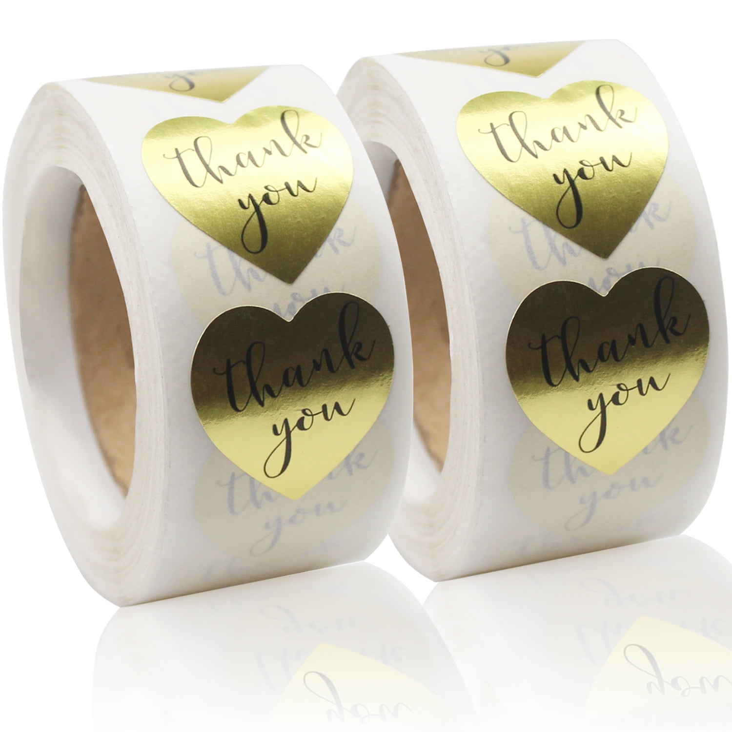 Thank You Stickers, Kraft Paper (2 Rolls / 1000 Sheets Total) Diameter ...