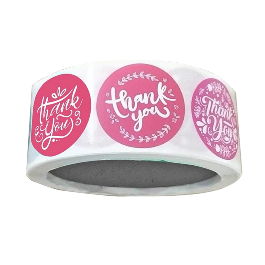 Thank You Stickers Round Seals Labels DIY 5 inch Red - Walmart.com