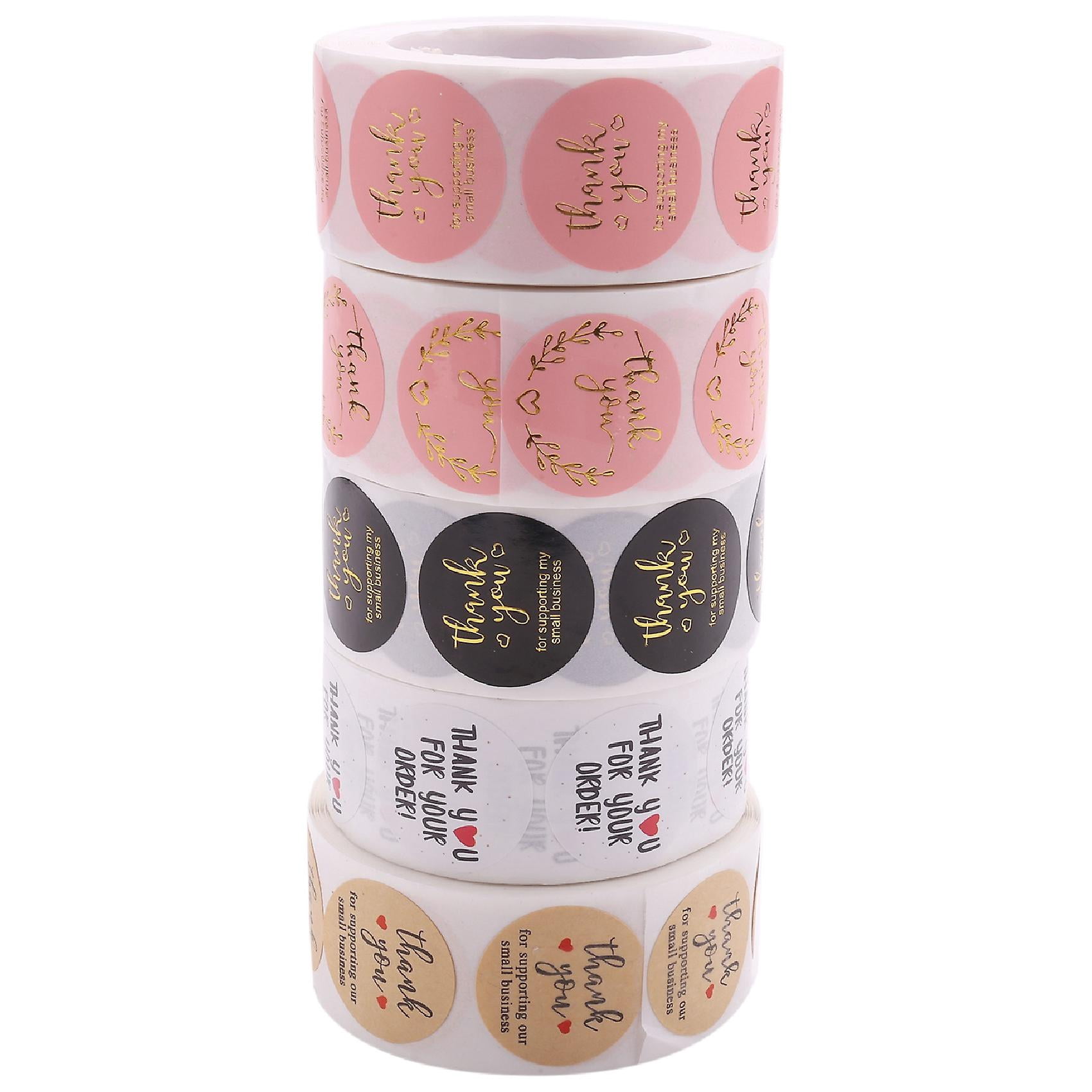Thank You Stickers Small Business - 5 Rolls of 2500 Count Thank You ...