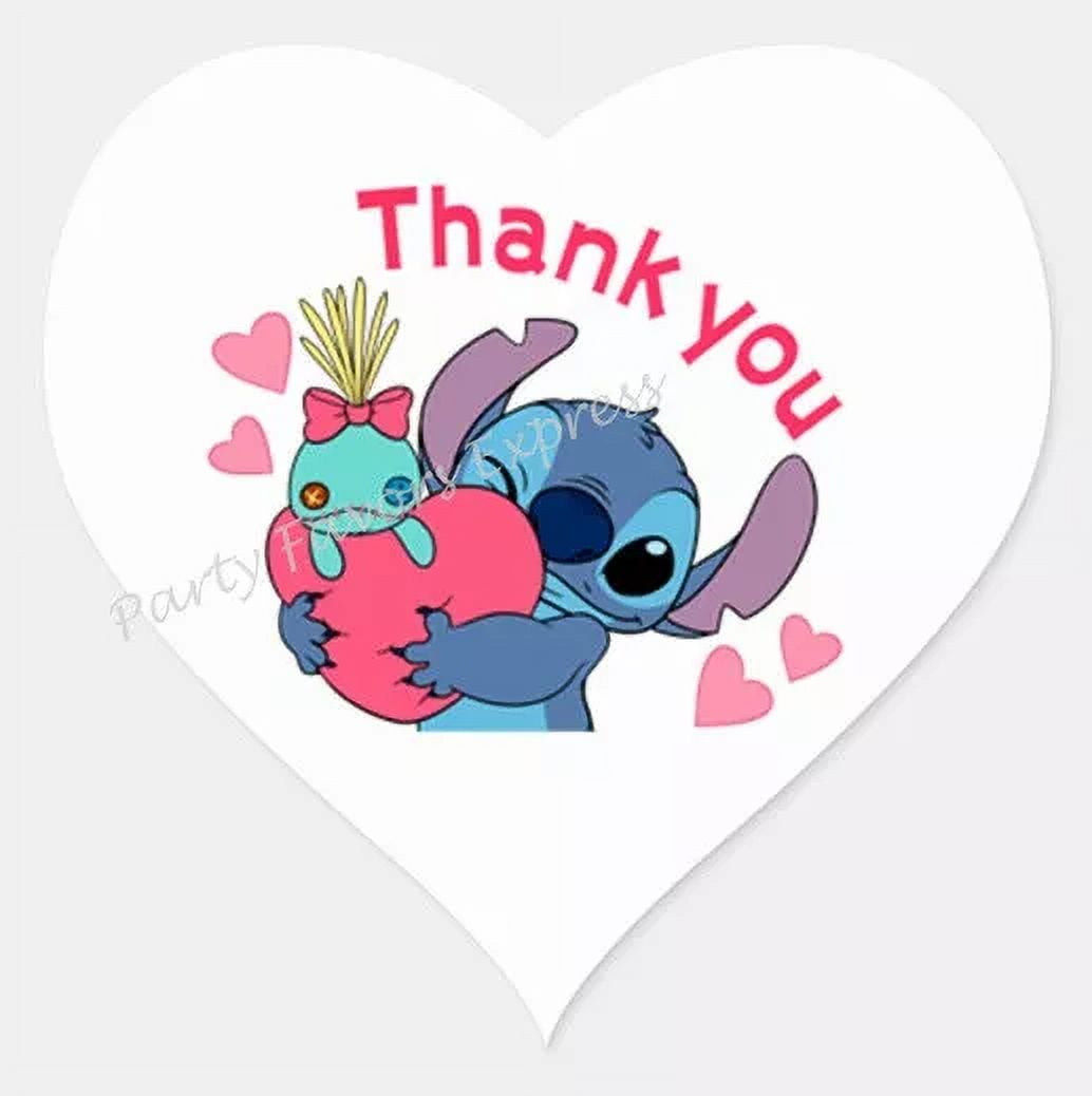 Thank You Stit.Ch Sticker Party Favors Sticker - (Heart Shaped ...
