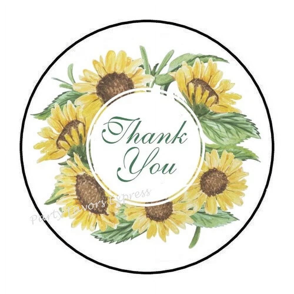 Thank You Sunflower Envelope Seals Labels Party Favors Stickers Phone ...