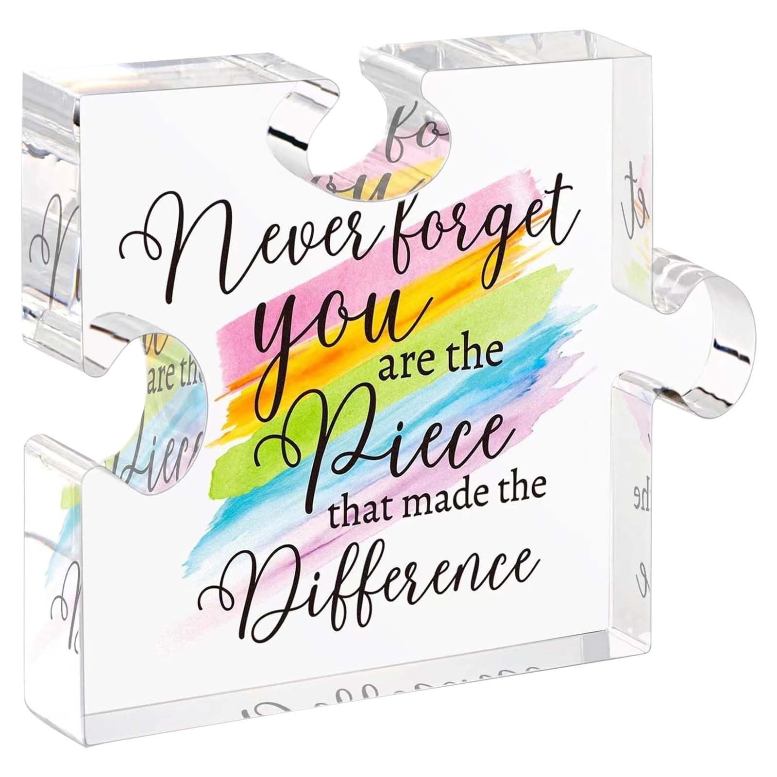 Thank You Teacher Gift - Engraved Acrylic Heart Puzzle Block ...