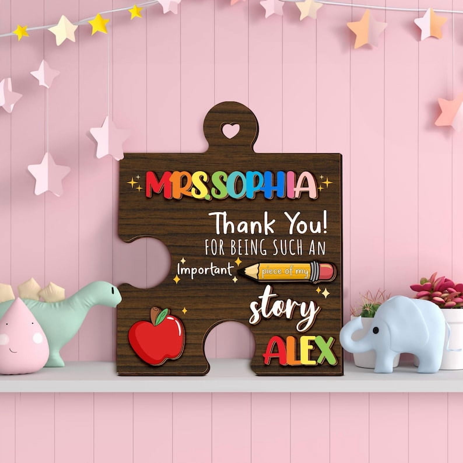 Thank You Teacher Puzzle Name Magnet – Teacher Appreciation Gift, Thank ...