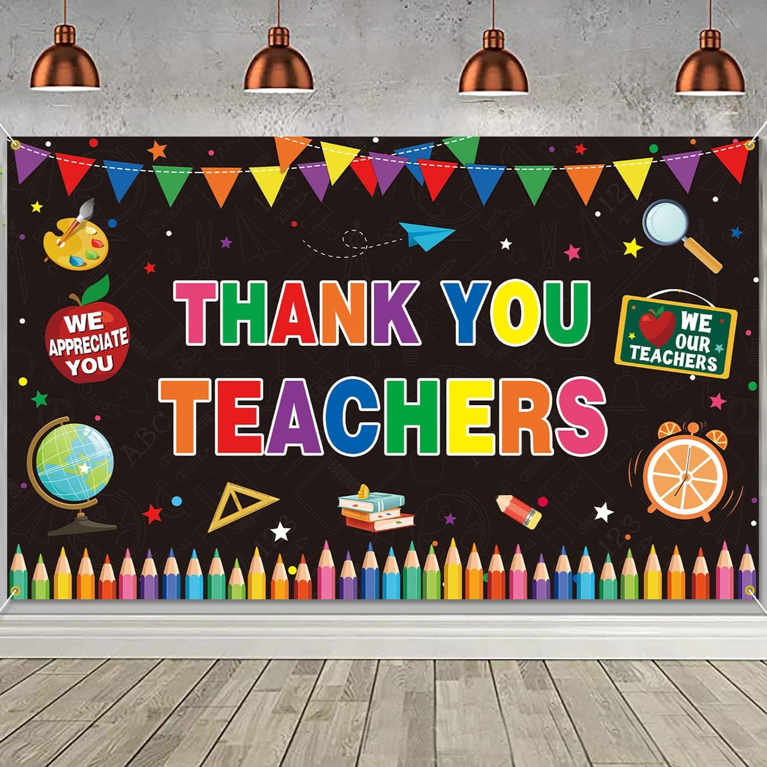 Thank You Teachers Backdrop Banner Teachers Appreciation Week ...
