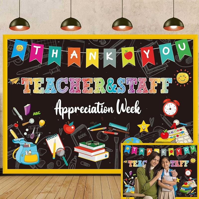 Thank You Teachers Backdrop Banner Happy Teachers Appreciation Week ...