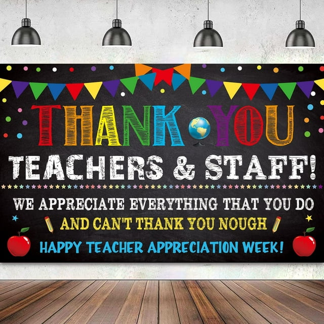 Thank You Teachers Backdrop Banner, Teacher Appreciation Week Backdrop ...