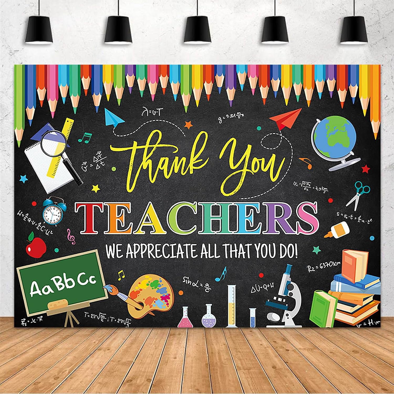 Thank You Teachers Backdrop Banner Teacher Appreciation Week Party ...