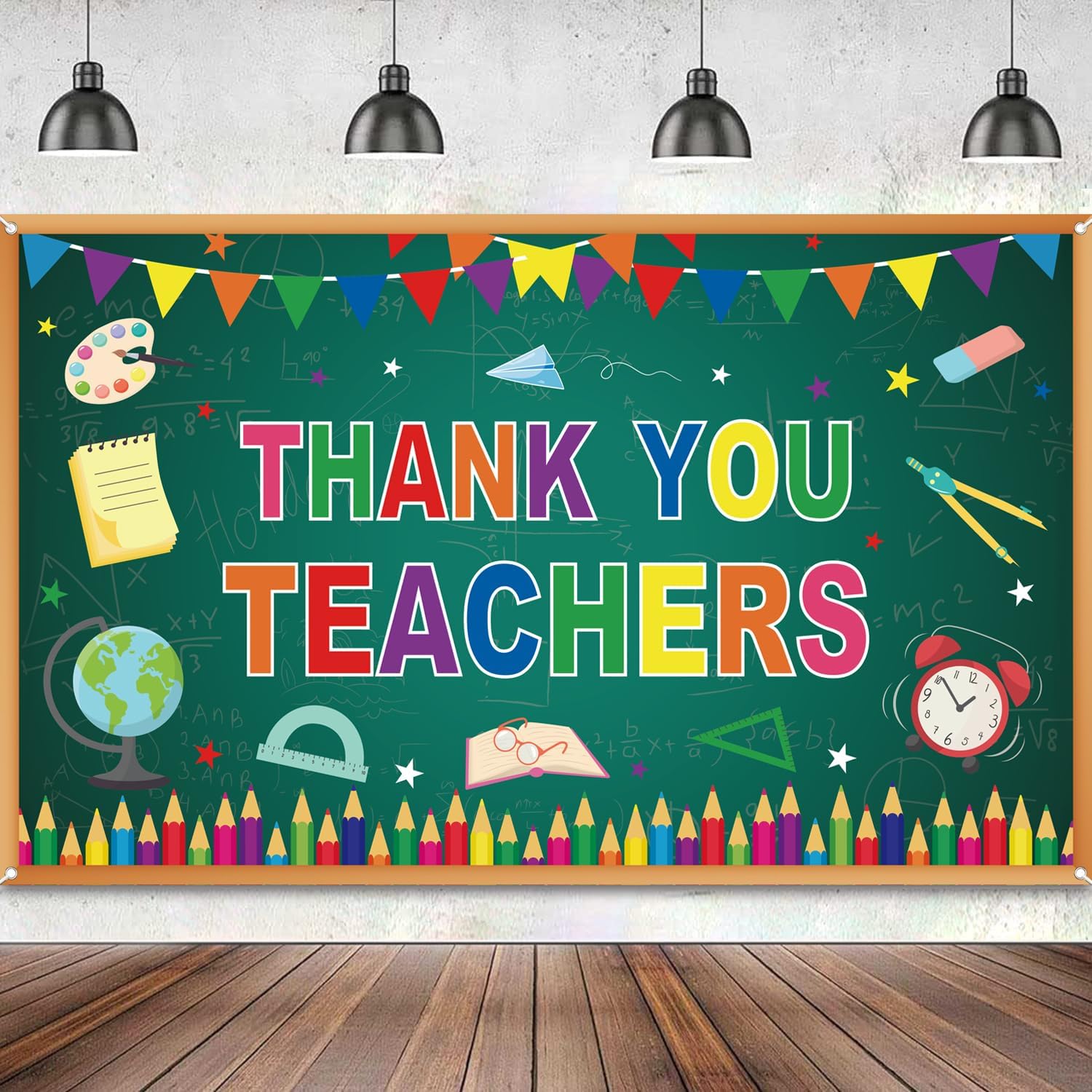 Thank You Teachers Banner Backdrop, Teacher Appreciation Week ...