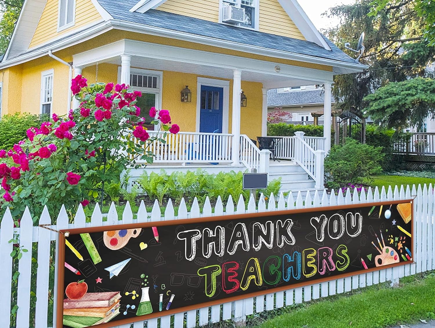 Thank You Teachers Fence Banner Teacher Appreciation Week Party ...