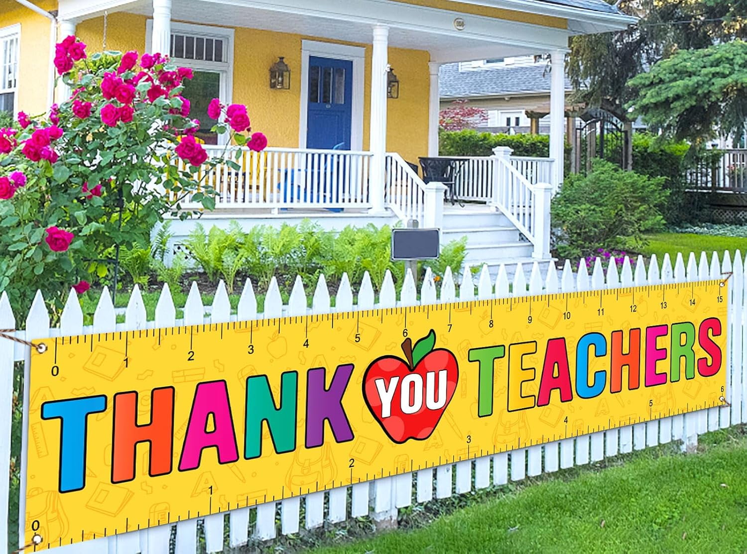 Thank You Teachers Fence Banner Teacher Appreciation Week Party School ...