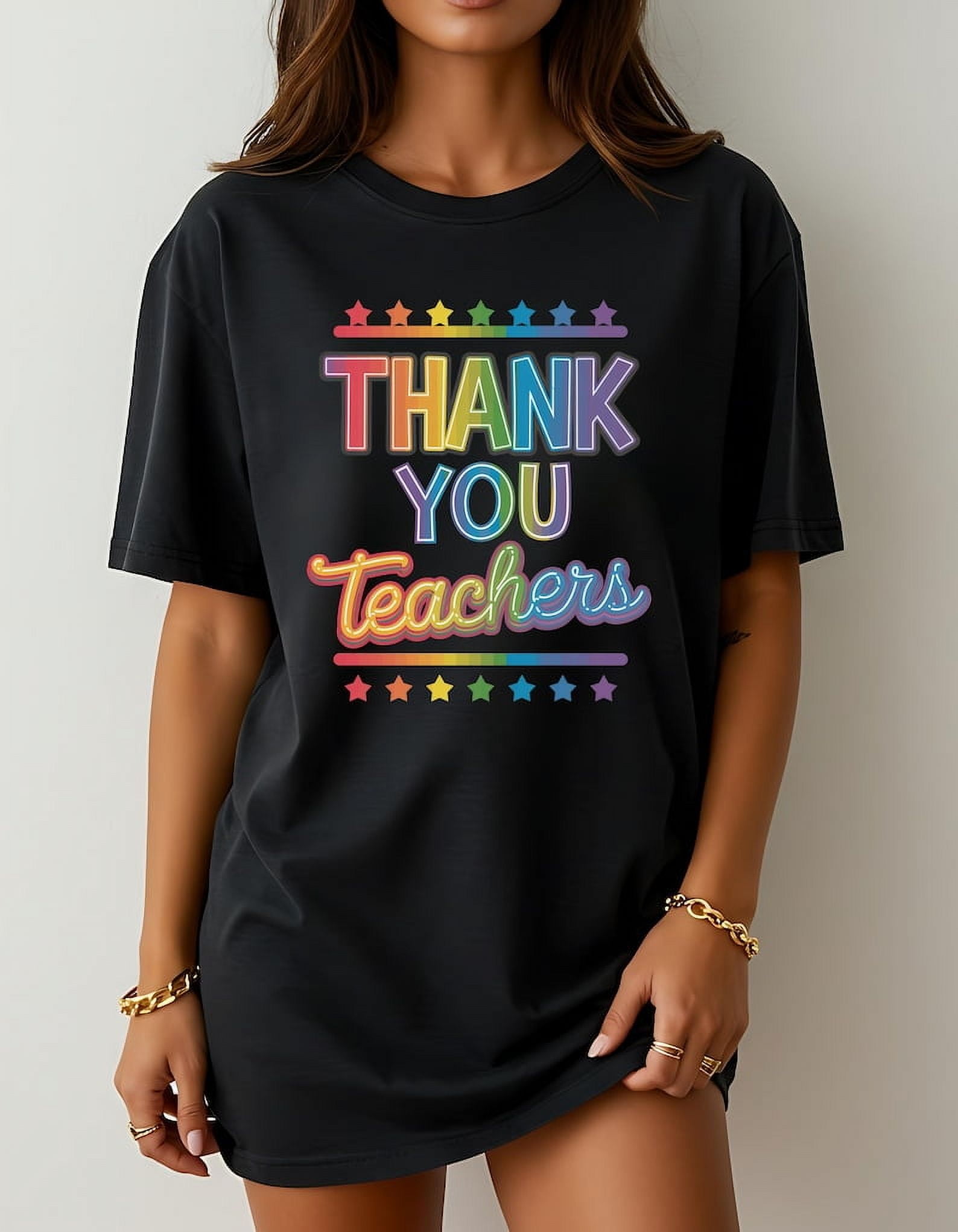 Thank You Teachers Shirt Rainbow Appreciation Tee for Teacher Gifts End ...