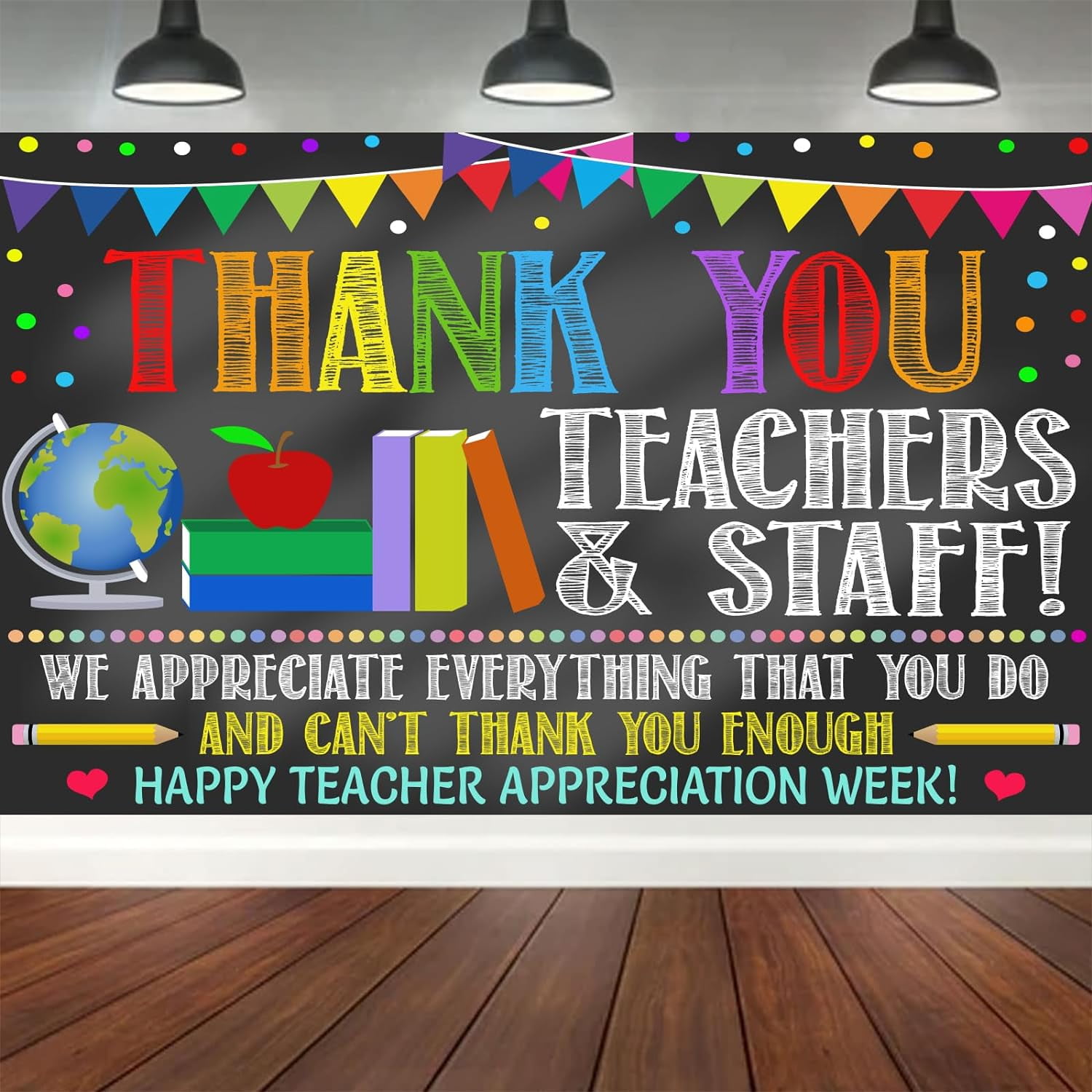 Thank You Teachers Teacher Appreciation Week Backdrop Banner ...