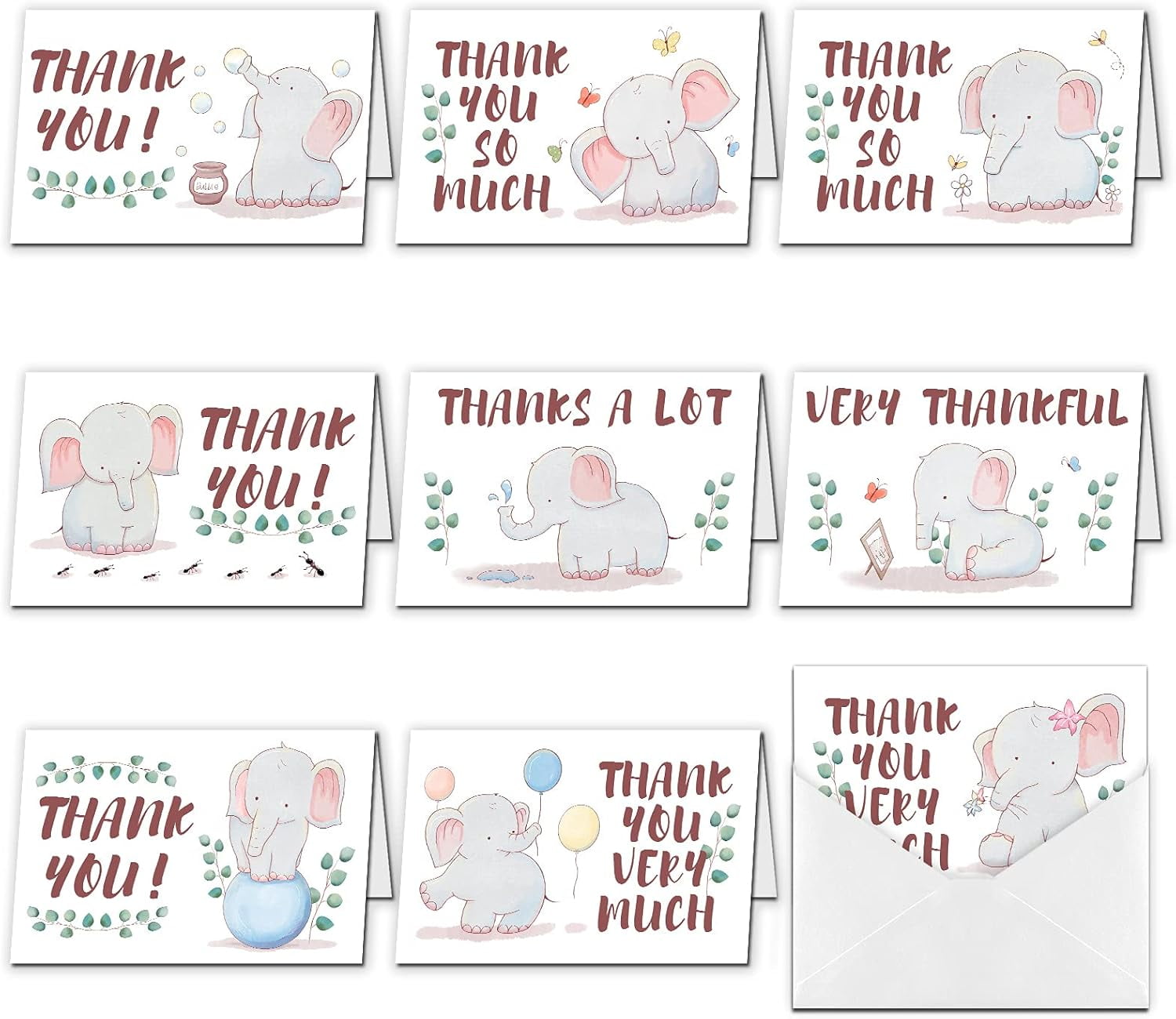 Thank You Theme Cards and Paper Envelopes for Birthday Thanksgiving Day ...