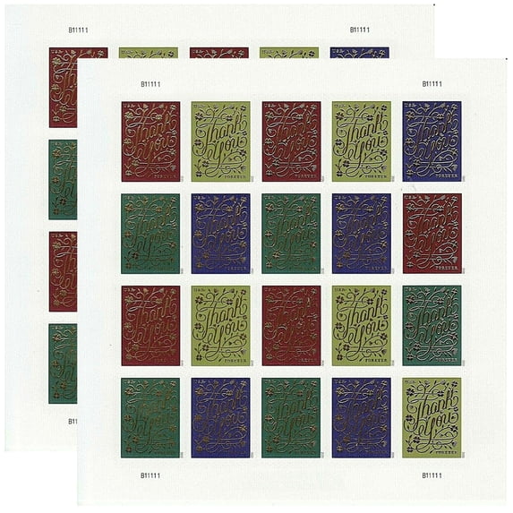 USPS, Thank You USPS Forever Postage Stamp, 40 Stamps, Sheets of 20 ...