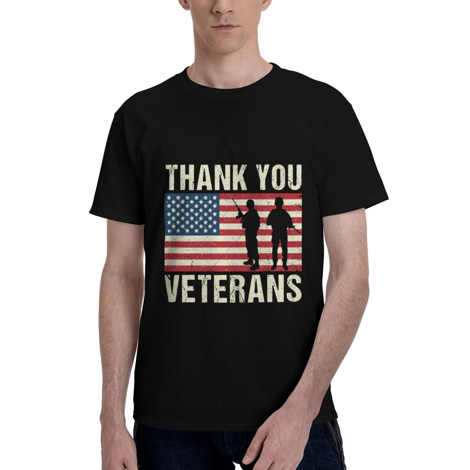 Thank You Veteran Graphic Printed Tee Shirts Short Sleeve Shirts Tops ...