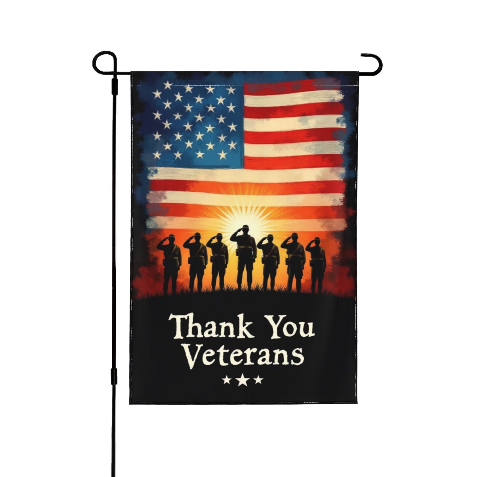Thank You Veterans Garden Flag 12x18 Inch Double Sided Patriotic US ...