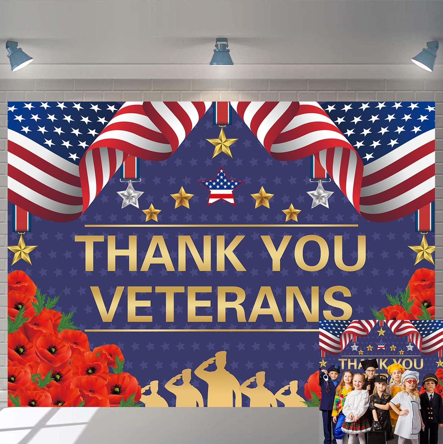 Thank You Veterans Photography Backdrop Patriotic Memorial Day ...