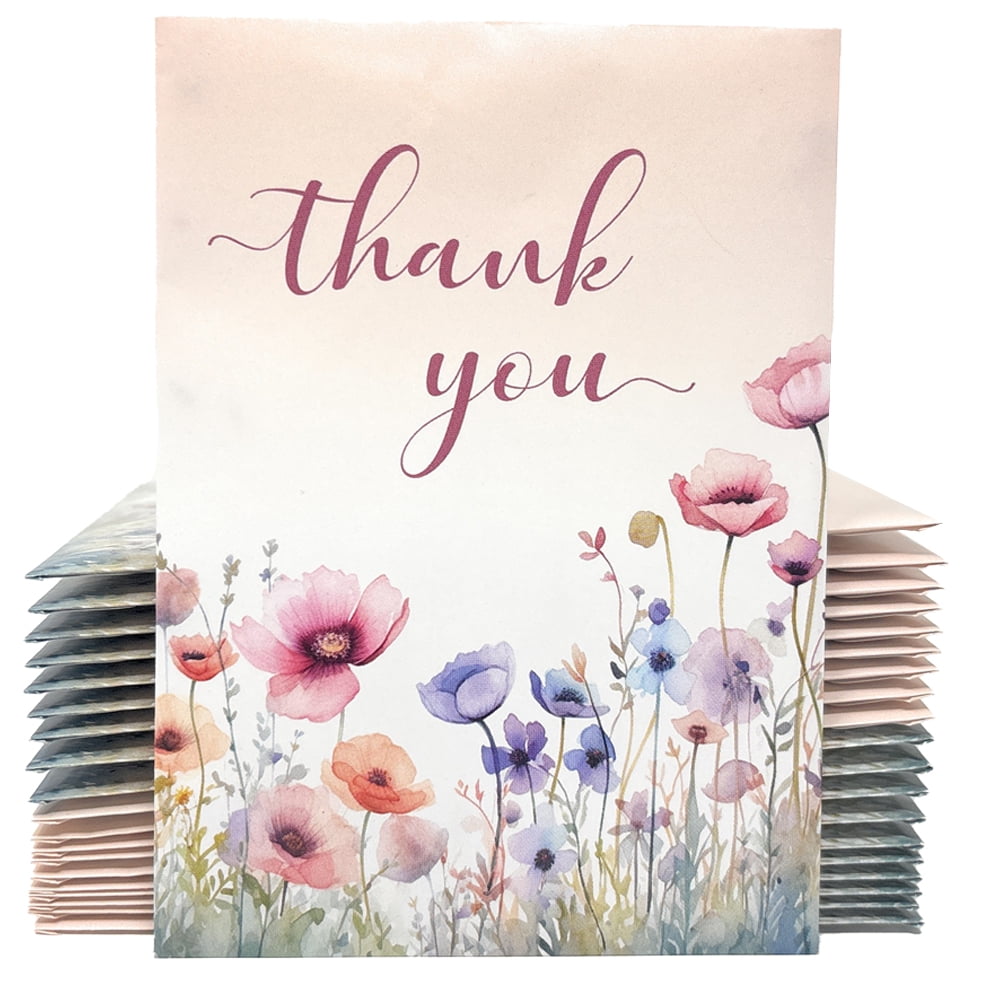 Thank You Wildflower Seed Packets - For Wedding, Bridal Shower, Baby ...