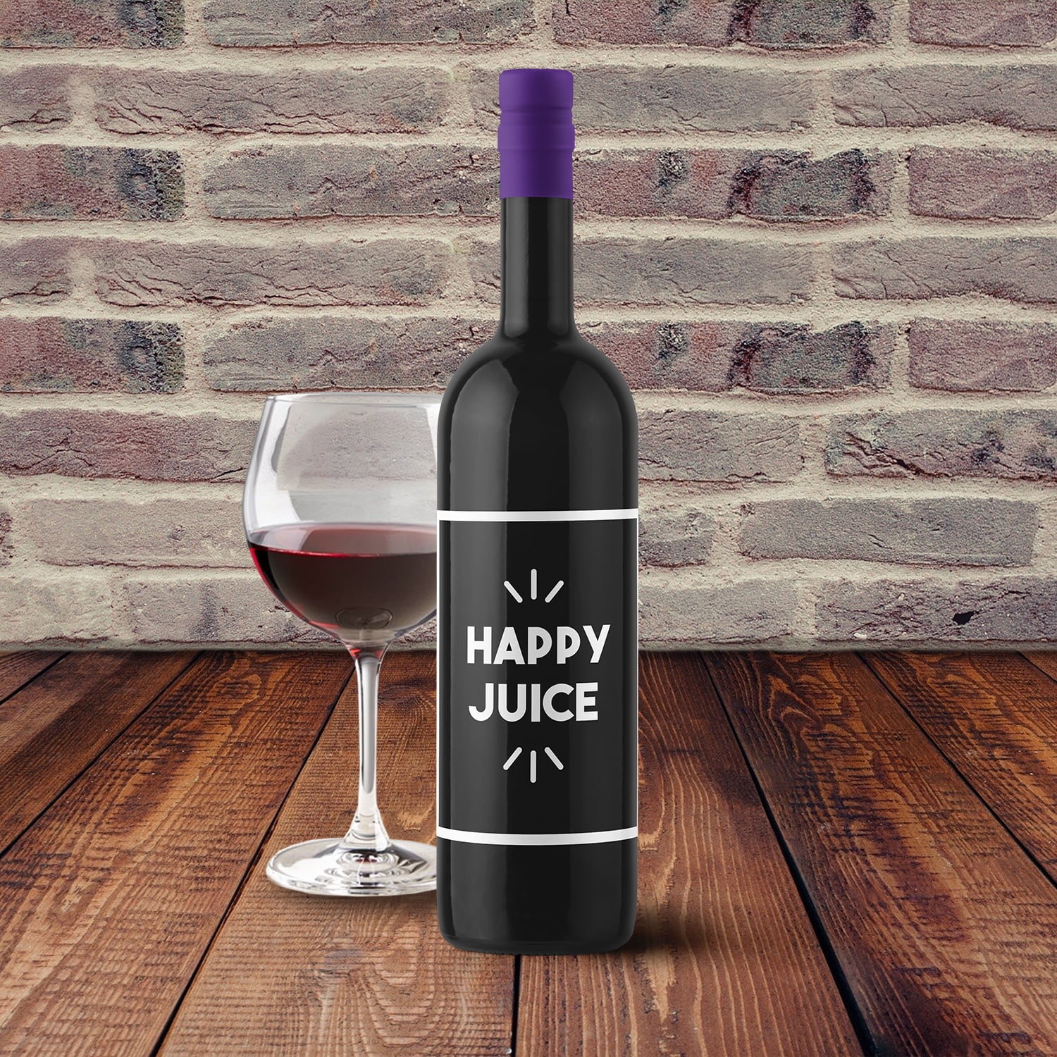 Thank You Wine Bottle Vinyl Sticker Decal - Happy Juice - 5" x 4 ...