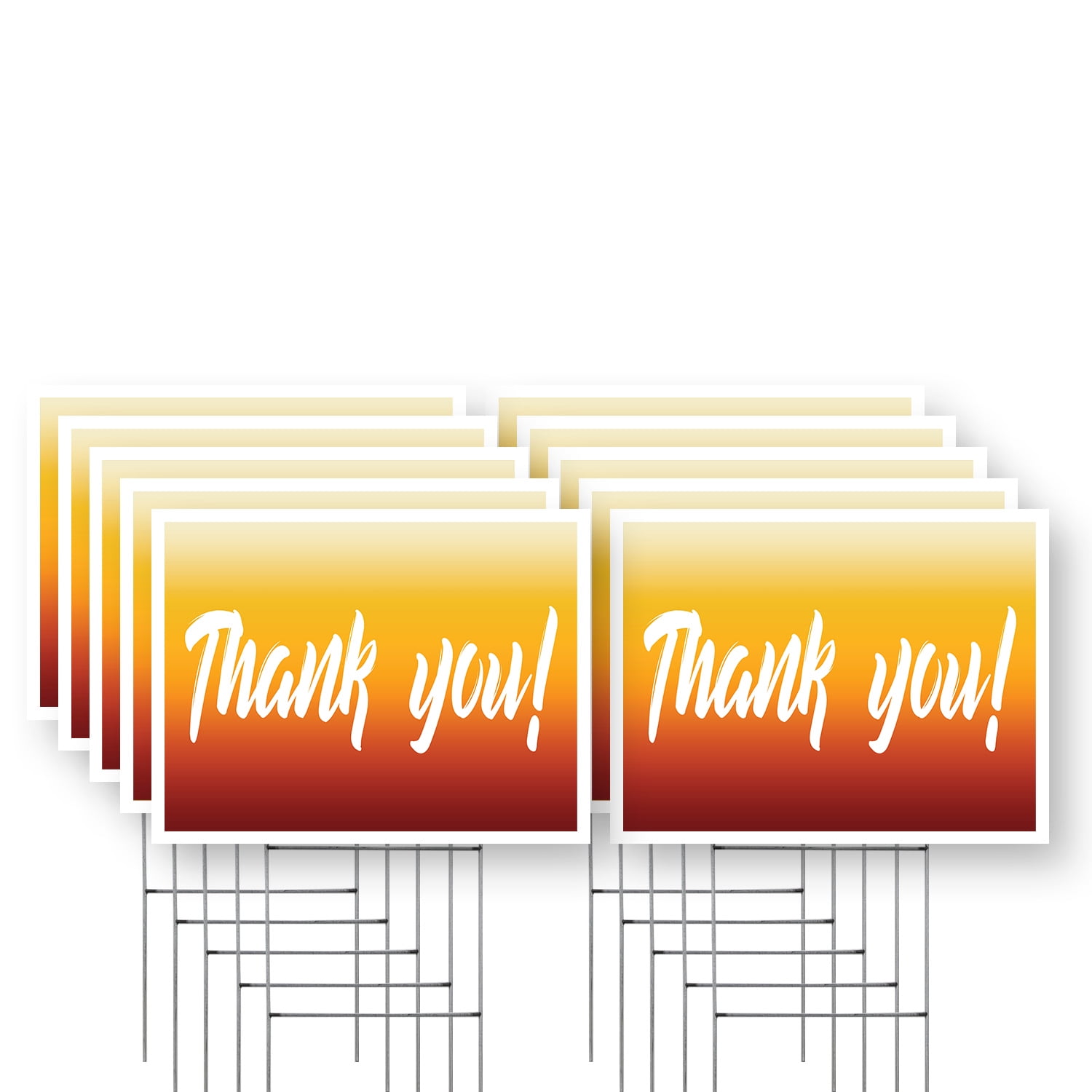 Thank You Yard Sign 10 Pack of 18 Inch x 24 Inch Double Sided ...