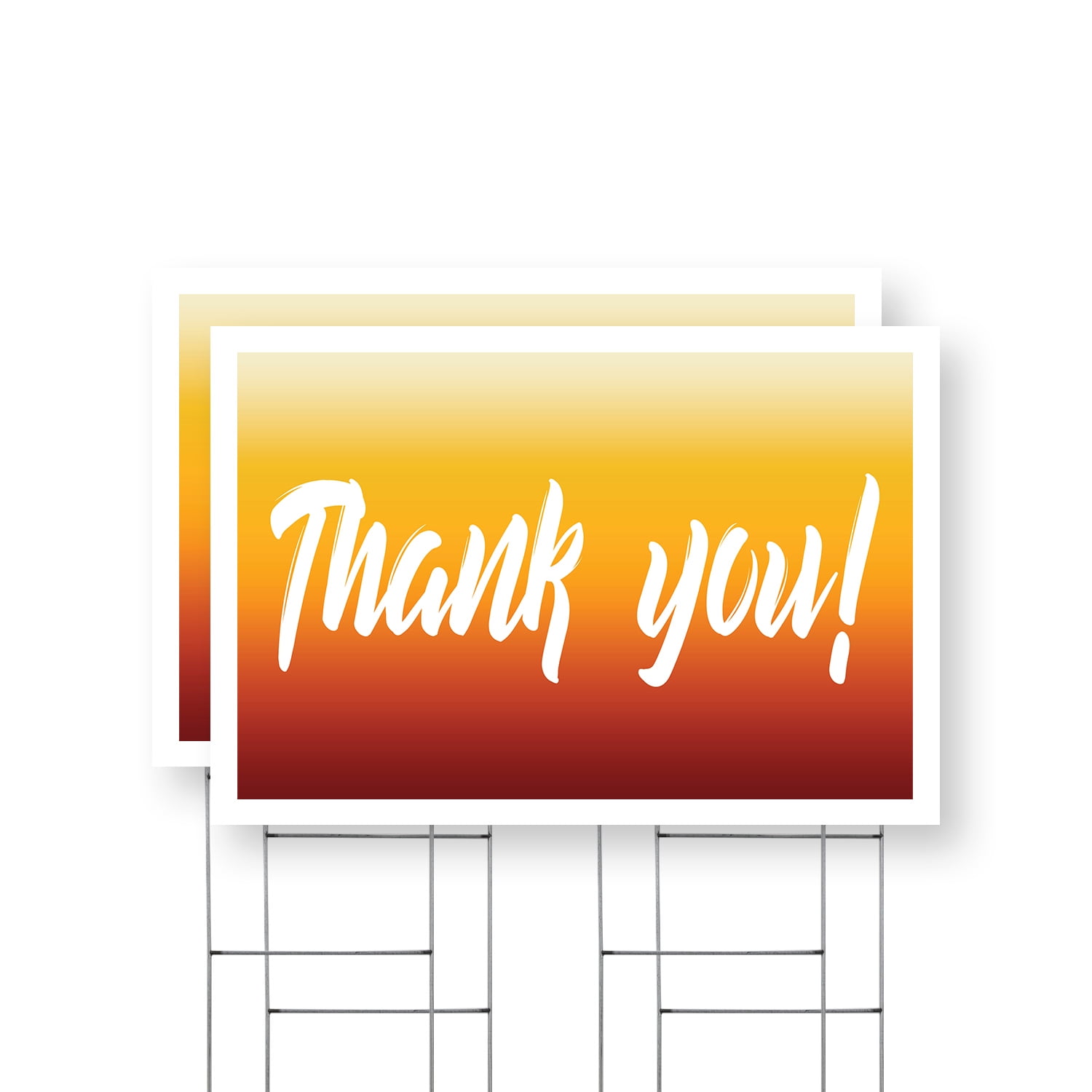 Thank You Yard Sign 2 Pack of 24 Inch x 36 Inch Double Sided ...