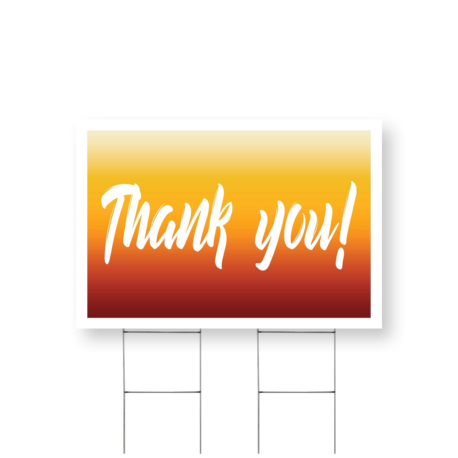 Thank You Yard Sign 24 Inch x 36 Inch Single Sided Weatherproof Heavy ...